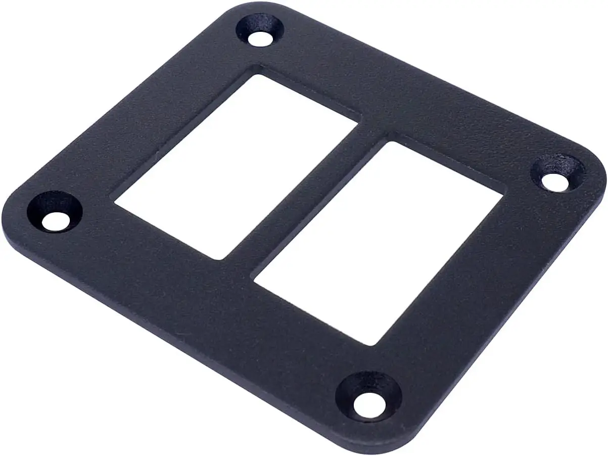 2 Way Rocker Switch Panel Housing - Black Anodized Aluminium