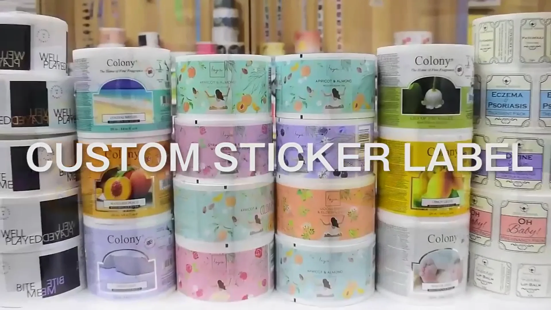 Custom Packaging Labels Round Roll Sticker Paper Waterproof Packing ...