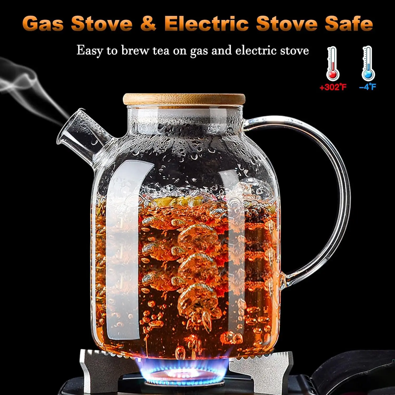 Popular High Temperature Resistant Flower Tea Jug With Handle Cold ...