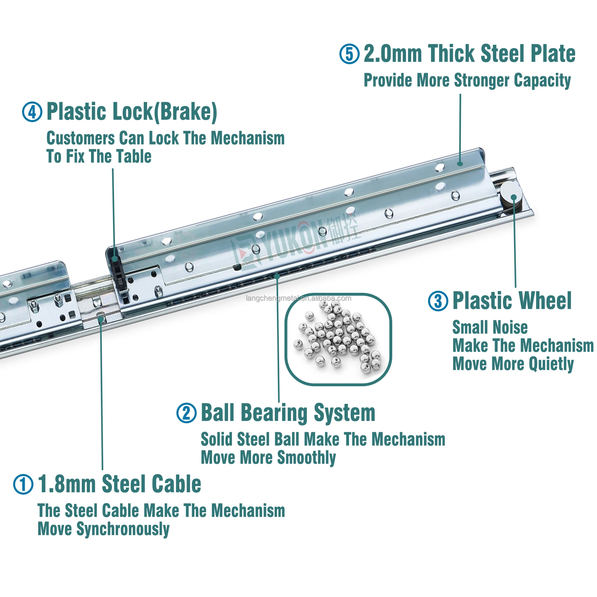 Butterfly Leaf Table Top Telescopic Slides Extension Mechanism For ...