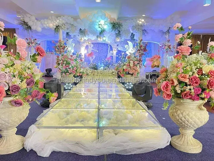 Modern Wedding Glass Dance Floor Stage Platform Transparent Glass Stage ...