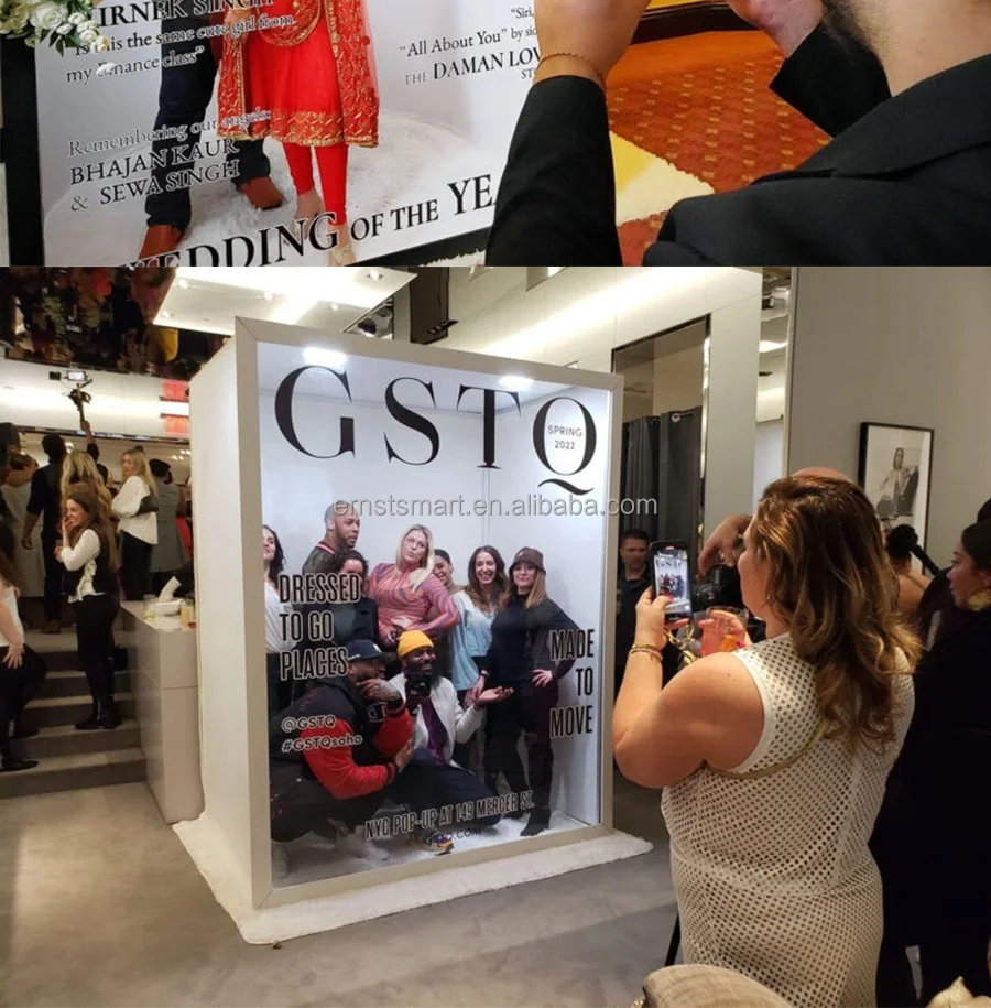 Wedding Photography Magazine Photo Booth Box With LED Light - Modern ...