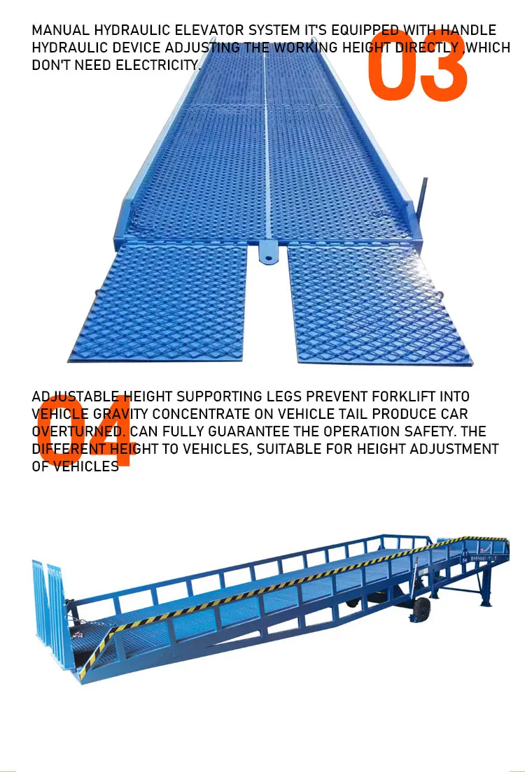 Portable Ramp Unloading 10 Ton Steel Container Access Forklift Ramp ...