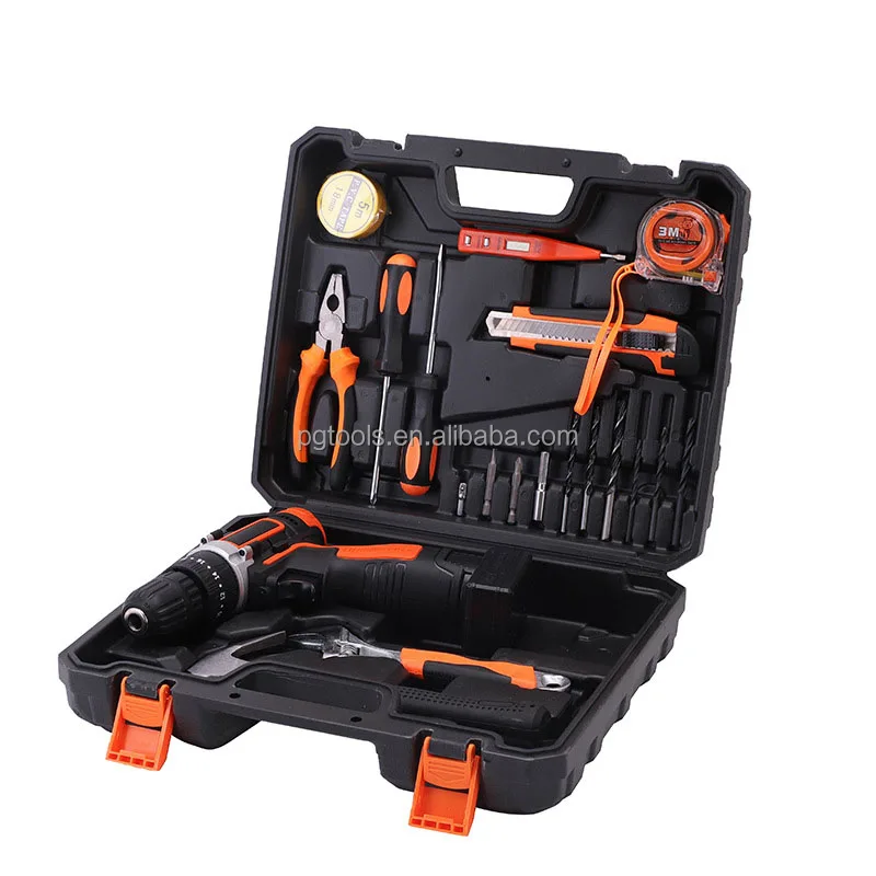 Power Tools Combination Toolbox Home Repair Toolkit Cordless Electric ...