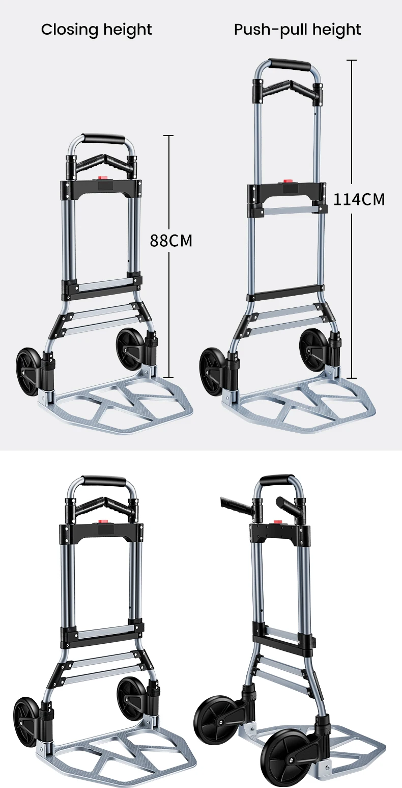 Heavy-duty 330 Lb Capacity Aluminum Folding Hand Truck/luggage Cart ...