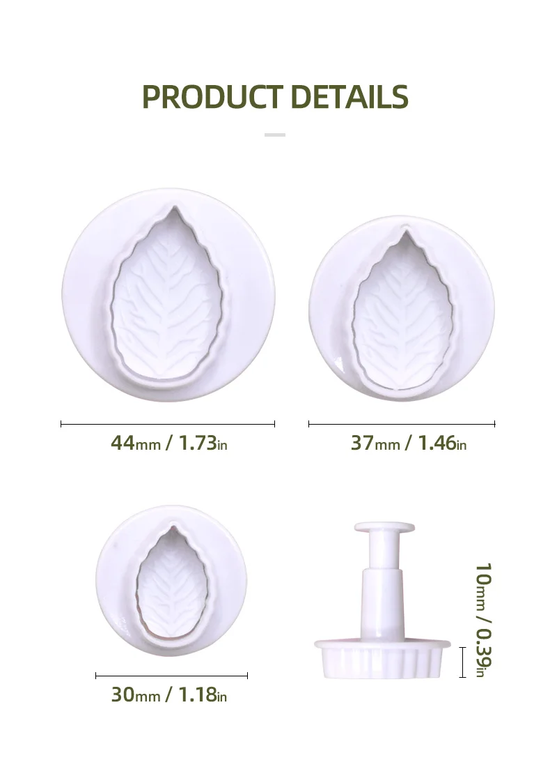 Hot Three-piece Rose Leaf Spring Mold Biscuit Cutting Mold Diy Cake ...