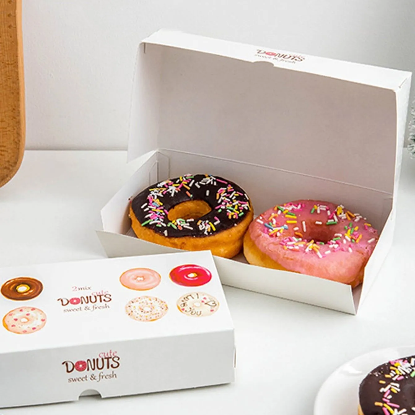 Custom Donut Packaging Box Folding One Piece Cake Gift Luxury Bakery ...