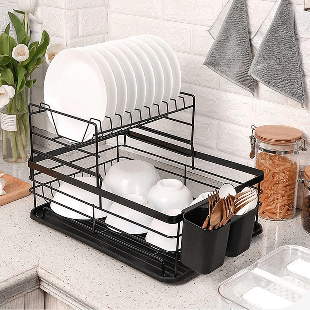 Metal Kitchen Organizer Dishes Washing Rack Chopsticks bowls And Dish ...