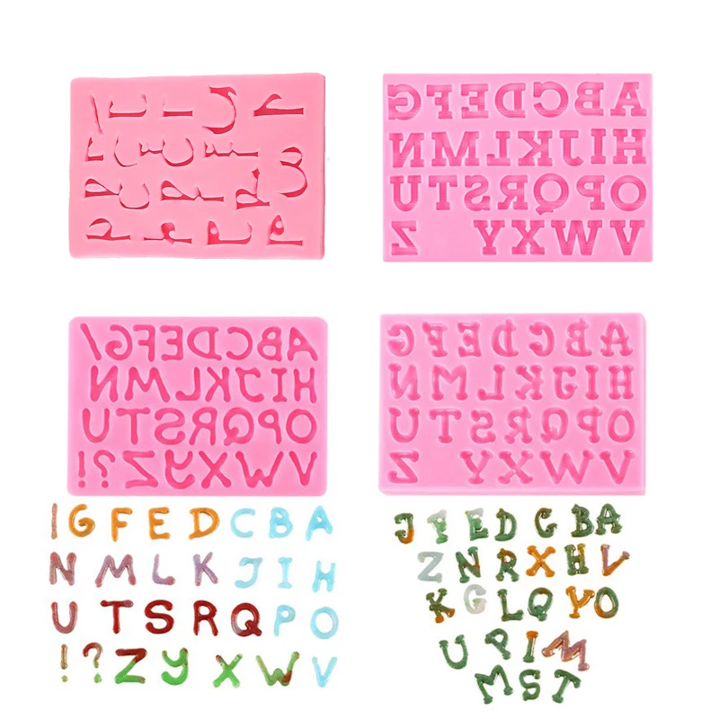 Letters Numbers Silicone Resin Mold Uppercase Arabic Lowercase Letters ...
