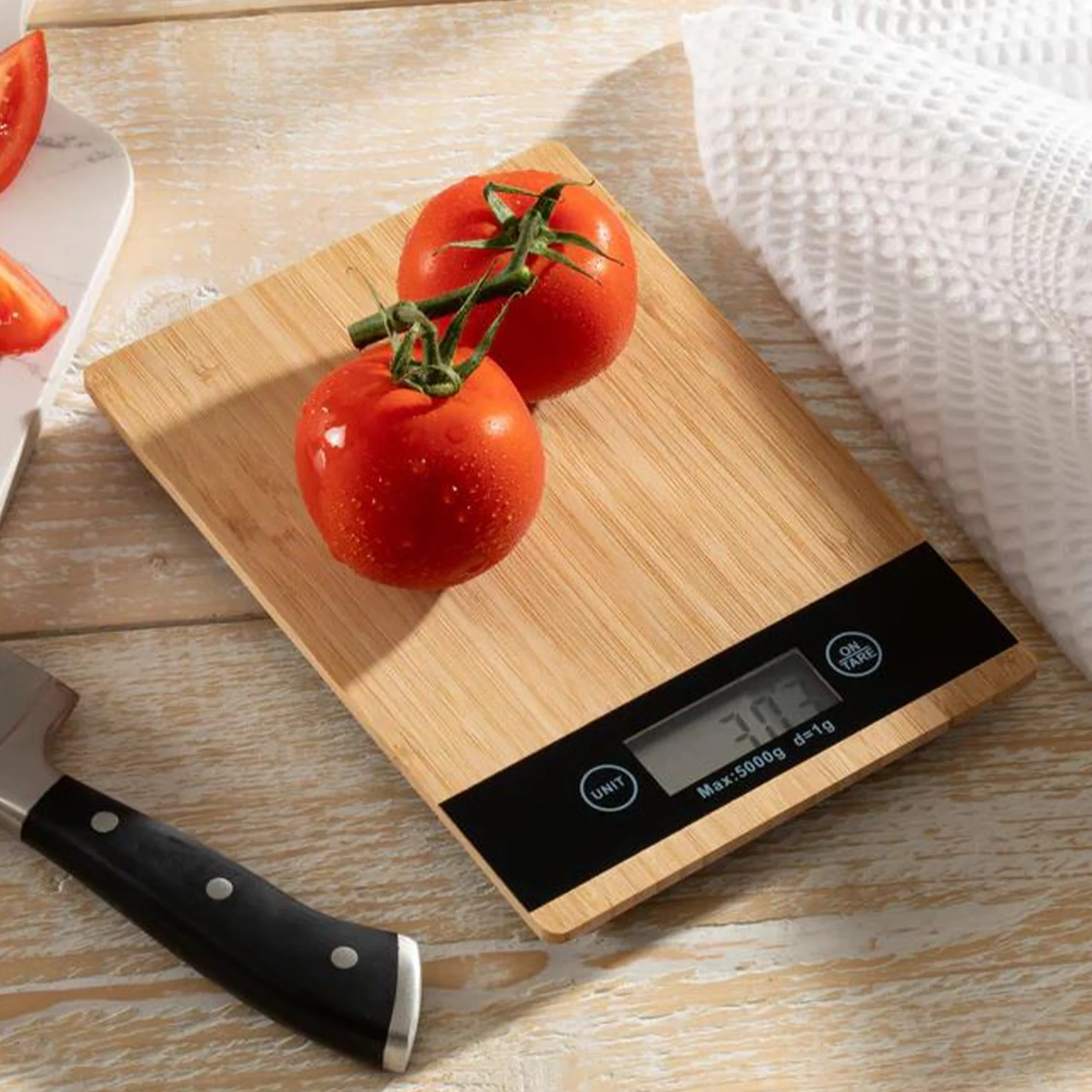 Bamboo Kitchen Scales Featuring Digital Display 5kg Capacity Custom ...