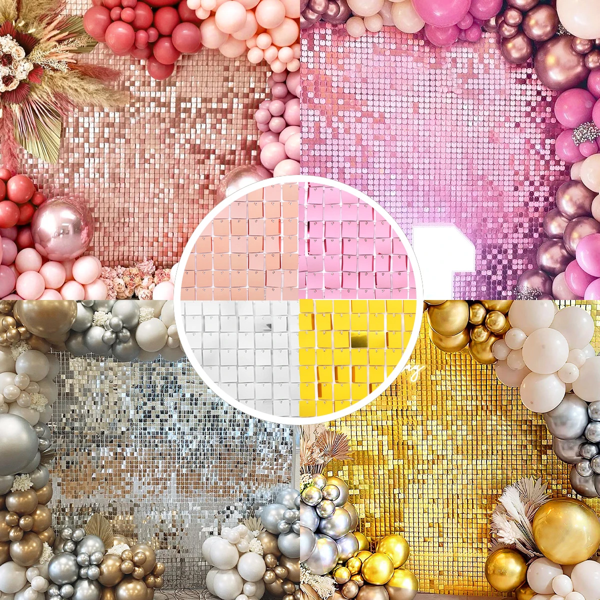 Shimmer Wall Backdrop 30 Panels Sequin Backdrop Panels Party Wedding ...