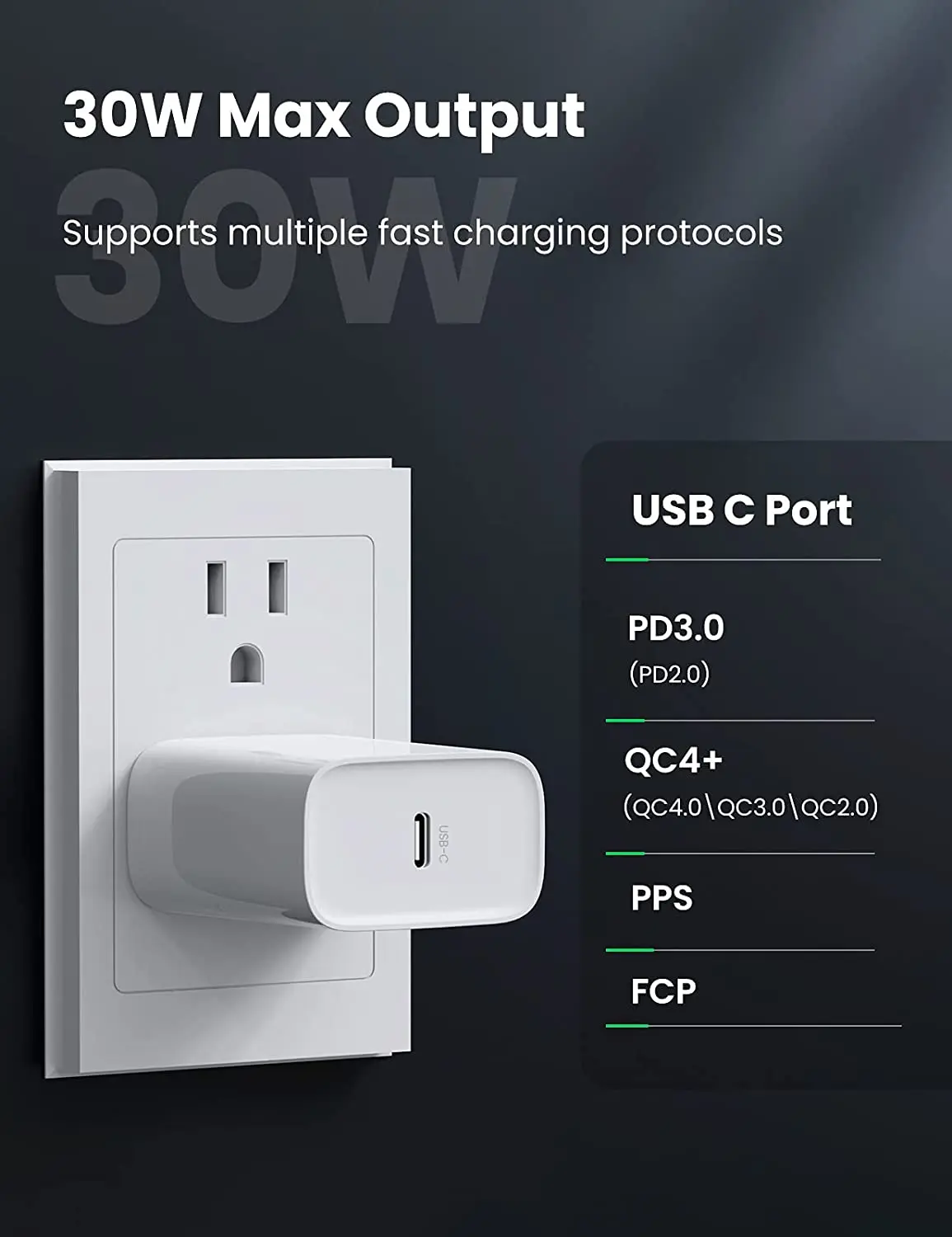 UGREEN 30W USB C Wall Charger - Fast, Safe, and Portable