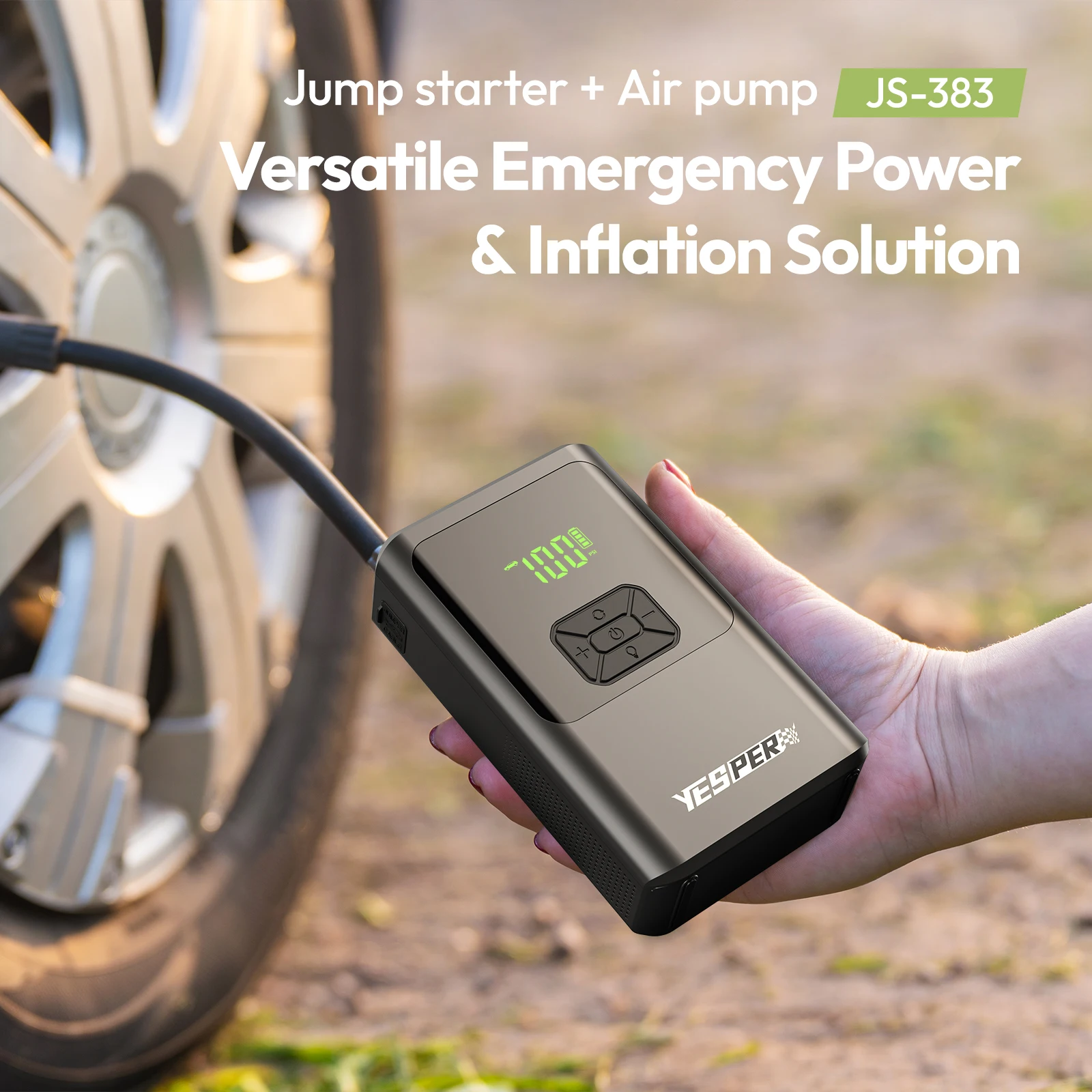 Yesper Car Jump Starter with Air Compressor - 1500A Booster
