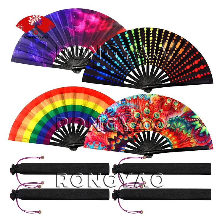 Customized Big Plastic Large Hand Folding Fan 33cm SHADE Design High ...