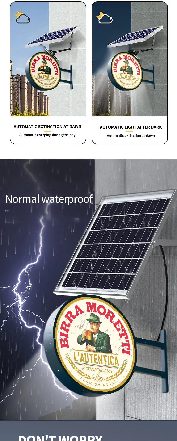 Solar Outdoor Advertising Backlit LED Light Box Acrylic LED ShopFront ...