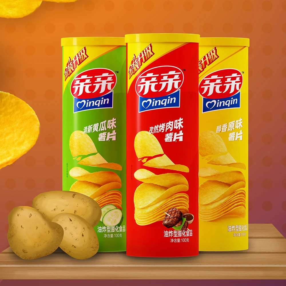 100g Crispy Puffed Canned Potato Chips Snacks Snak Exotic Chips ...