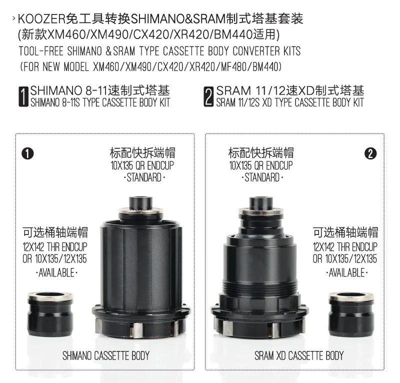 KOOZER XM490 PRO Mountain Bike Hubs - Durable & Versatile