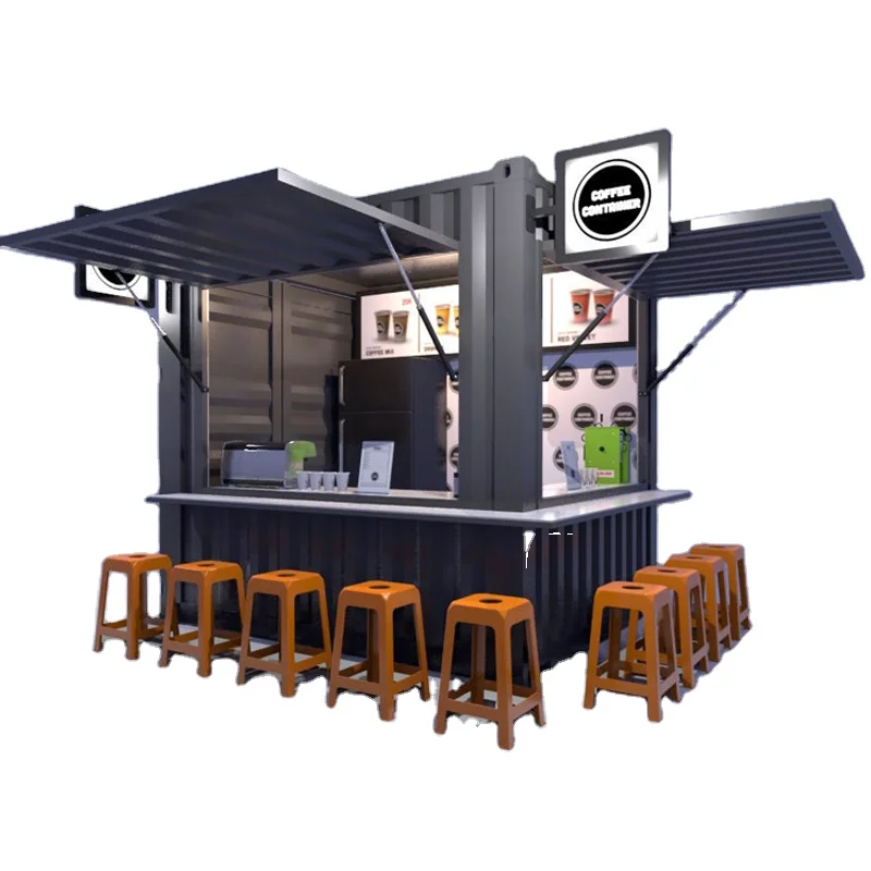 Custom Made Movable Bar Cafe Store 10ft Shipping Container