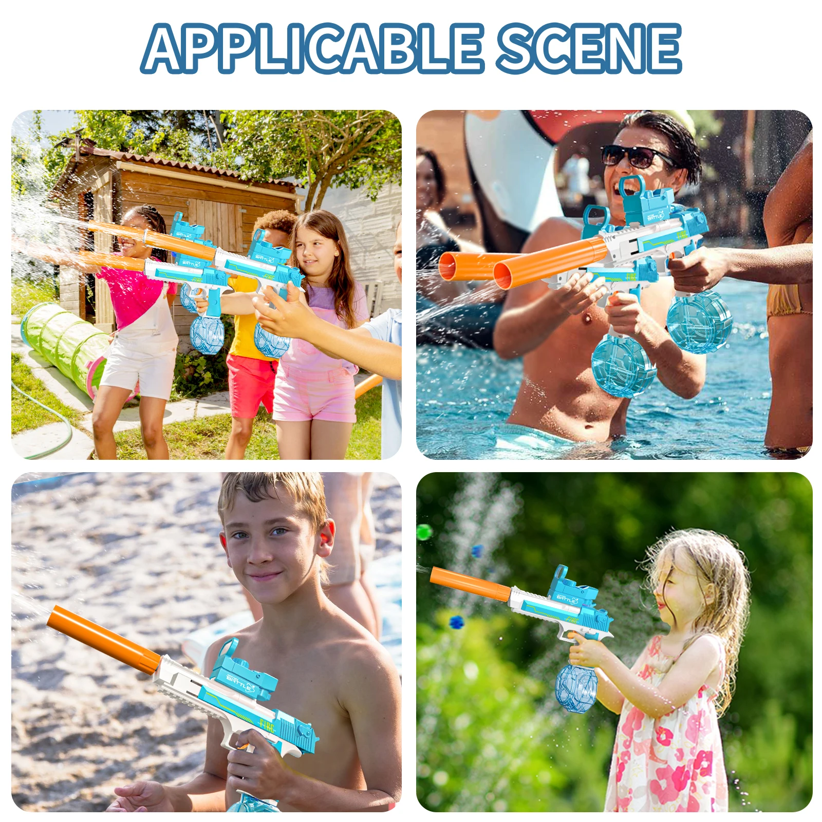 High Quality Rechargeable Electric Shooting Gun Water 2024 Unique Cool ...