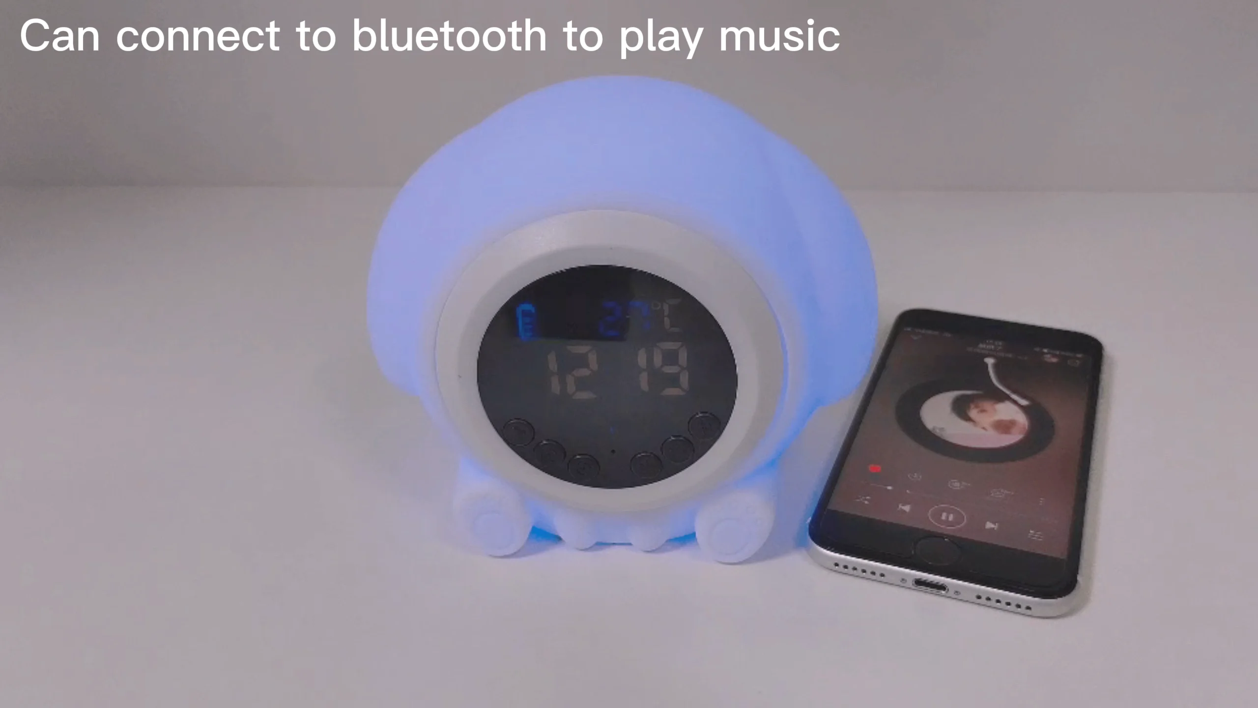 Smart Led Bedroom Music Table Lamps Rgb Indoor Atmosphere Alarm Clock ...