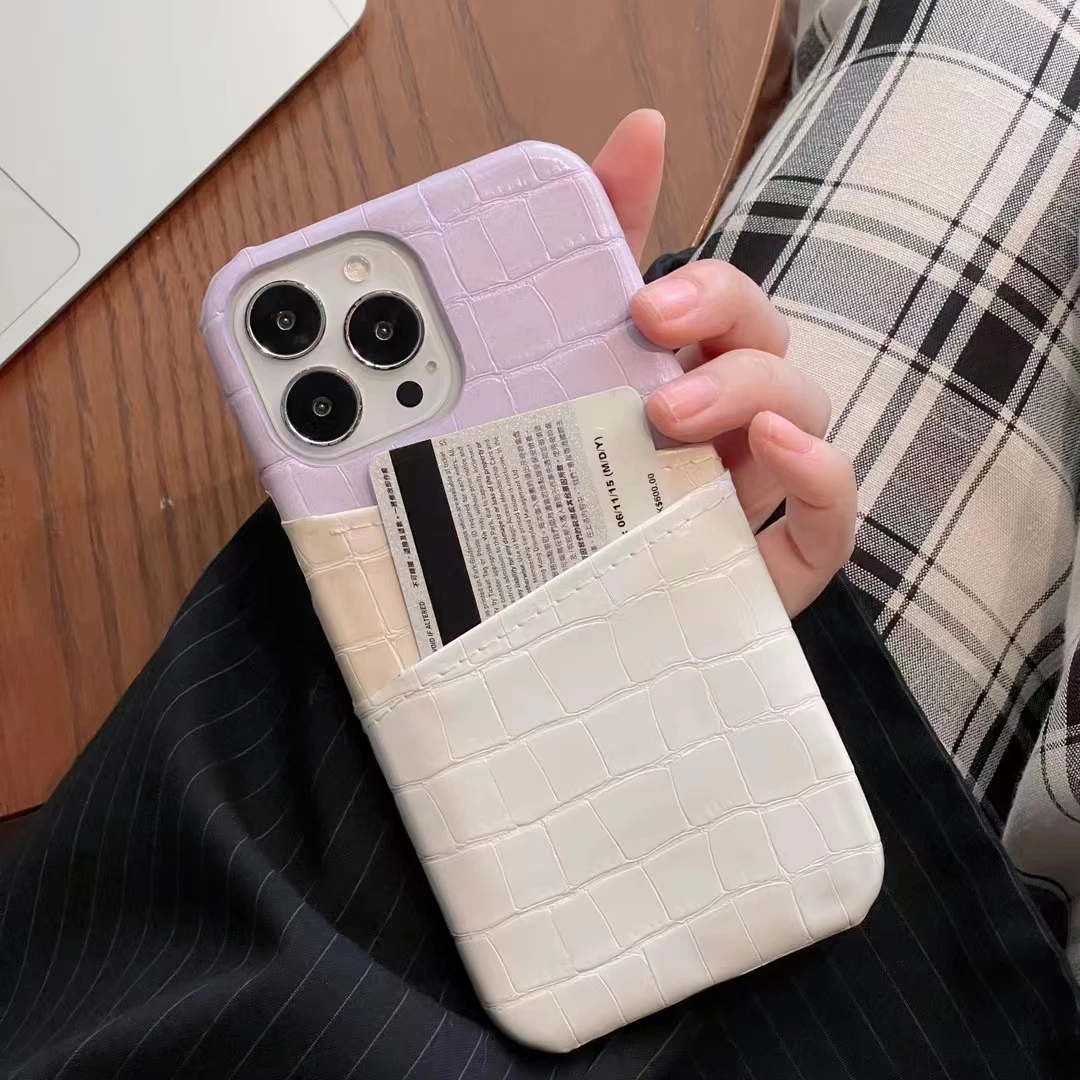 Luxury New Pu Leather Splice Color Designer Phone Cover Apple Mobile ...