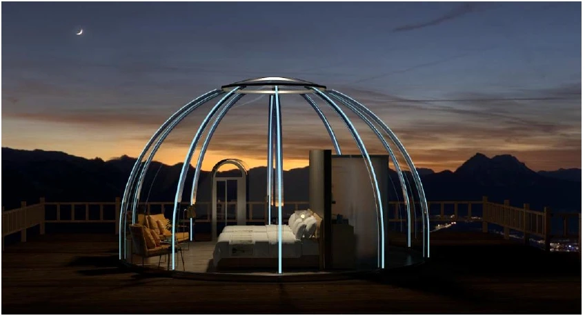 PC Domes Transparent Glamping Geodesic Dome House for Sale