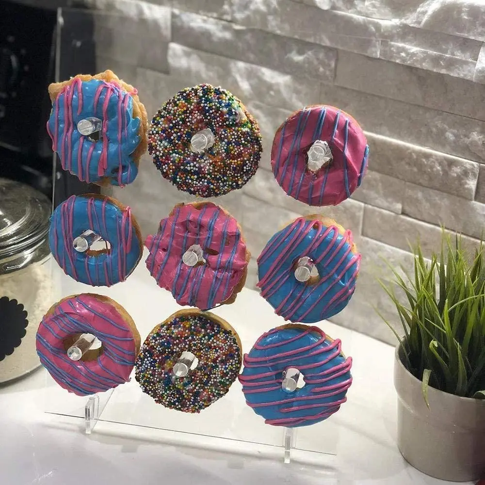 Clear Acrylic Donut Wall Display Stand Doughnut Bagels Display Holder ...