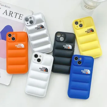 3d Cotton Tpu Down Jacket North Face Puffer Phone Case For Iphone 14 13 ...