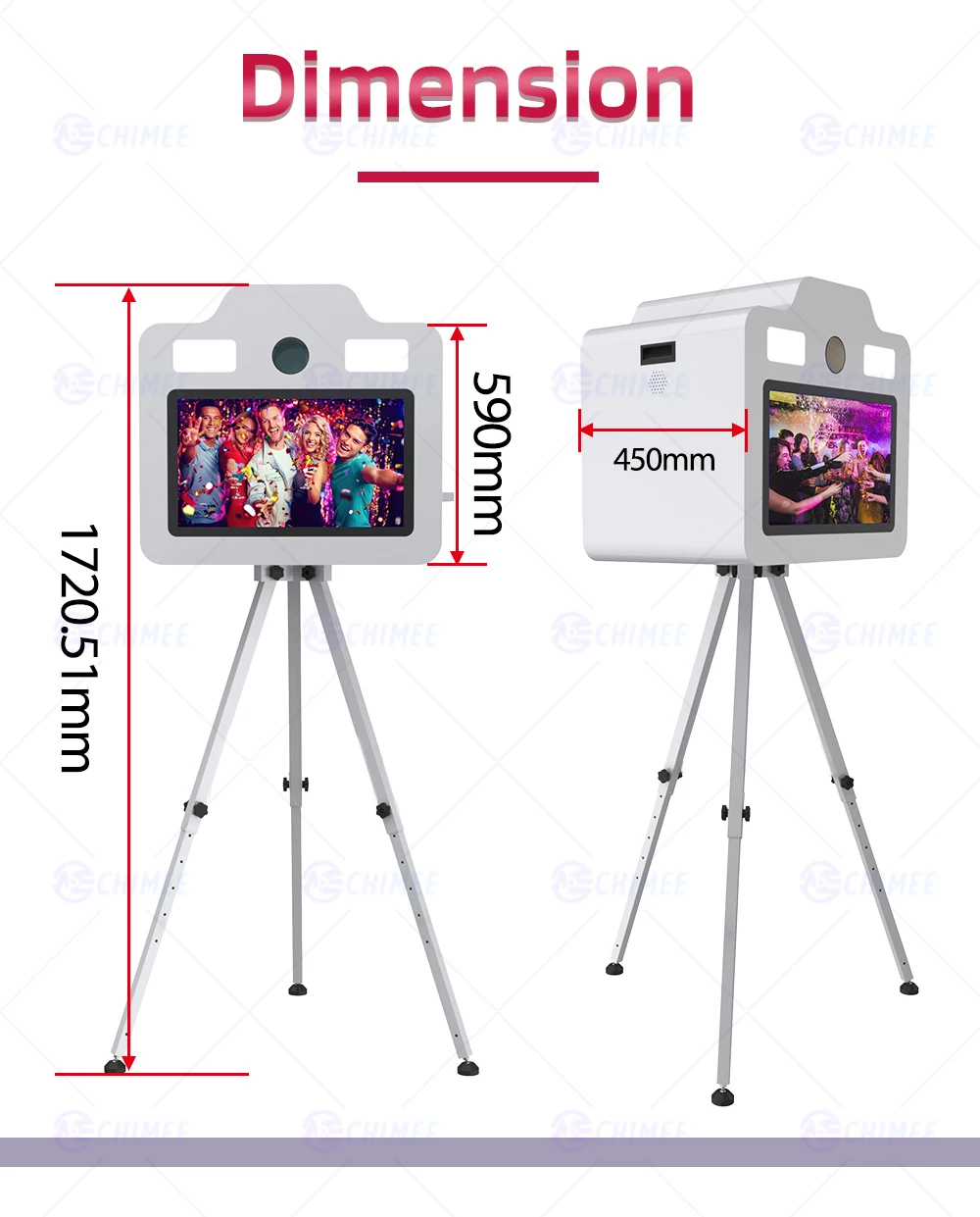 Instant Printing Photo Booth Box - Selfie Station Touch Screen