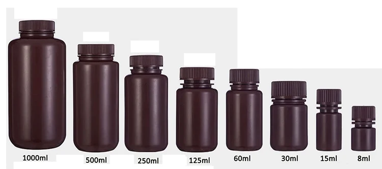 Laboratory Chemical Amber Clear Plastic Sterile PP PETG Reagent Bottles ...