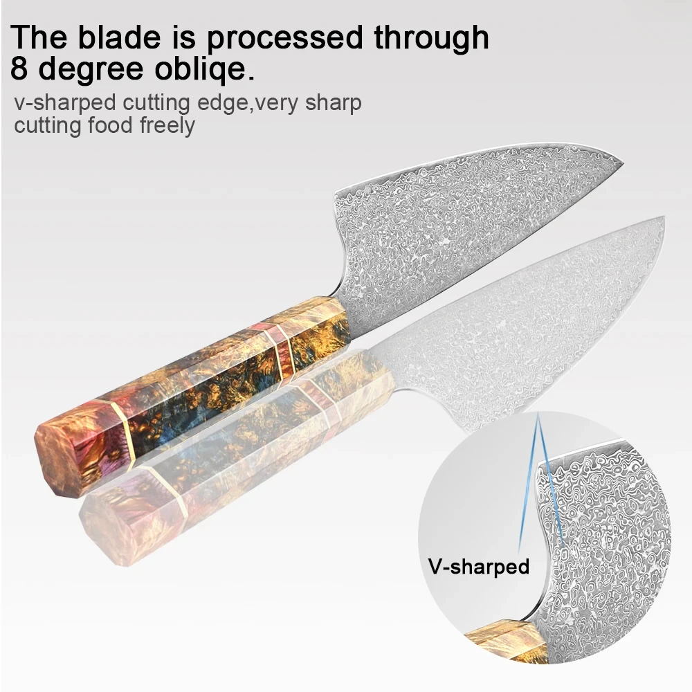 8 Inch Damascus Steel Slaughter Knife Large Chef's Knife Sharp Kitchen ...