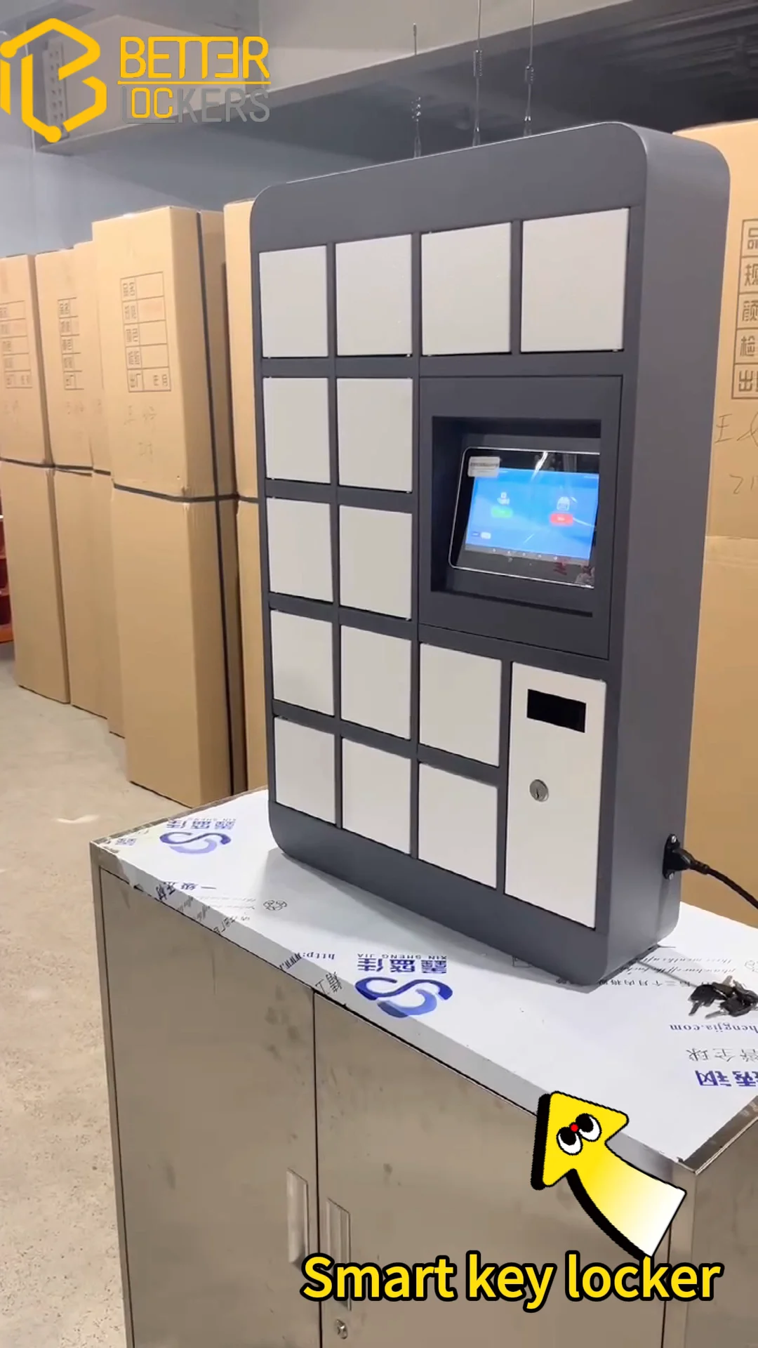 Wall-mounted / Vertical Intelligent Key Cabinet Fingerprint Swipe Card ...