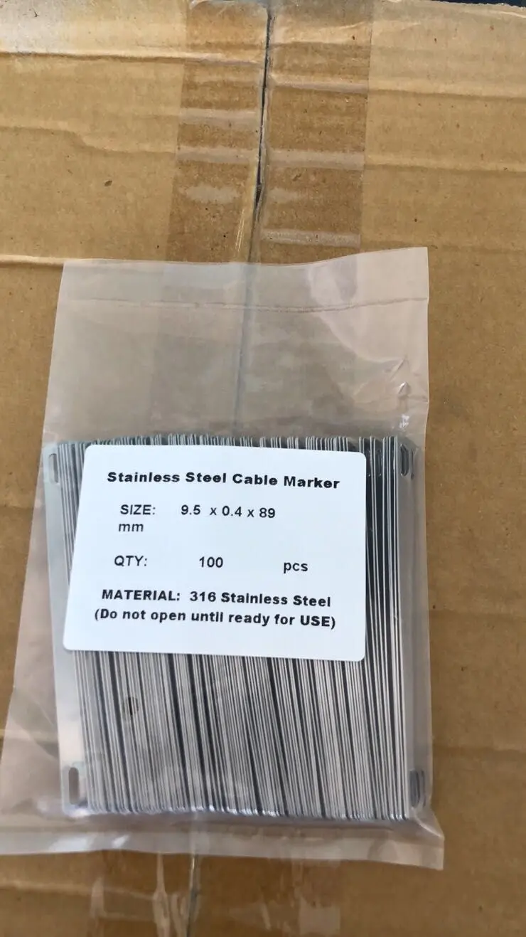 Lower Price 19*89*0.4mm 304 Stainless Steel Cable Marker Plate