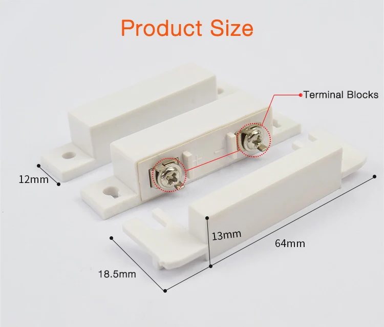 Surface Mounted Magnetic Door Switch - Reliable Alarm Sensor