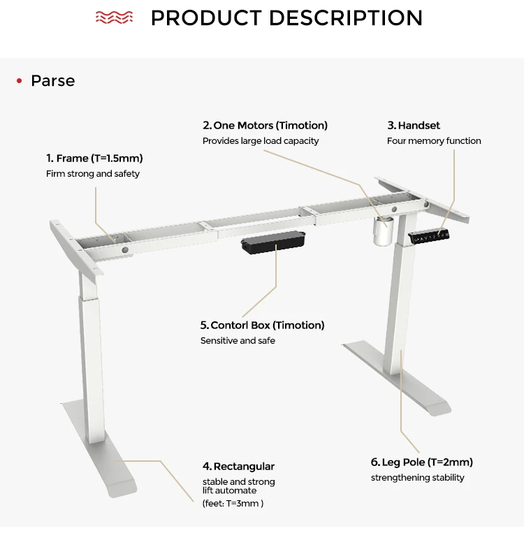 M&W Factory Standing Adjustable Desk Stand up Mechanism Height Office ...