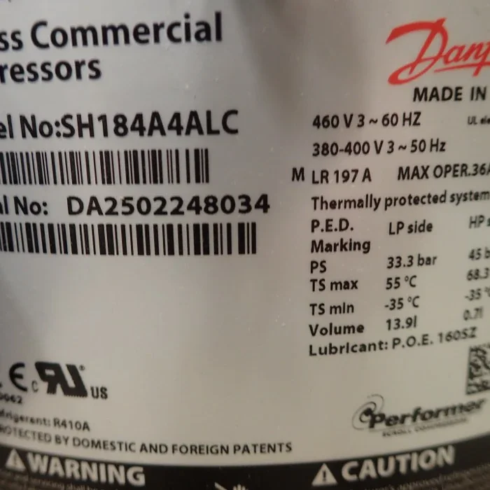 15hp Air Conditioning Refrigeration Scroll Compressor R410a Sh184a4alc ...