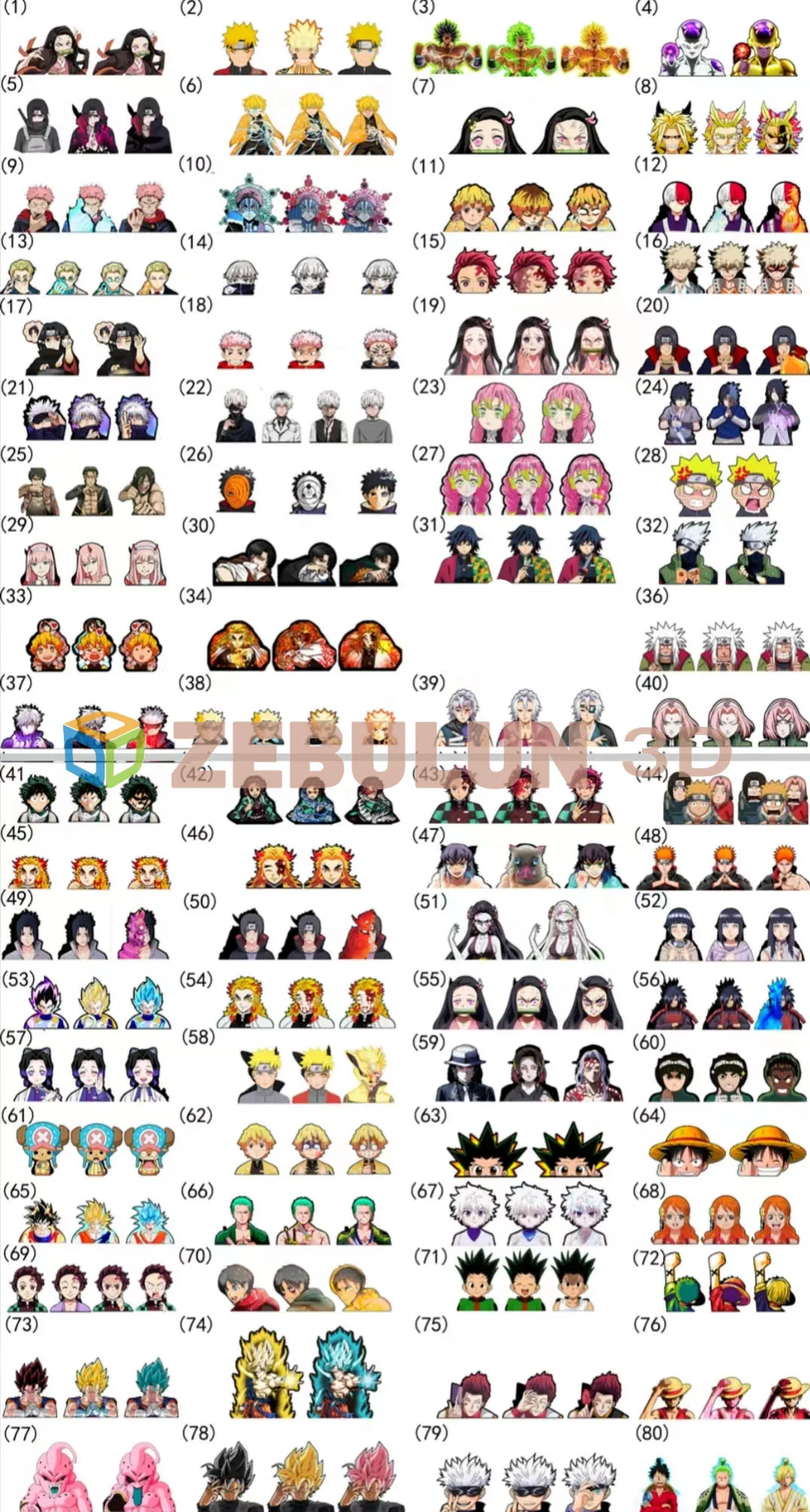 Over 500 New Anime Designs Wholesale 3d Lenticular Anime Stickers 3d ...