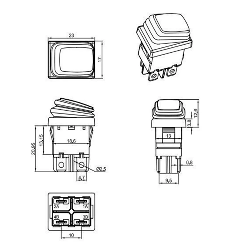 Kcd1-104 Waterproof Led Switch (Kcd1-101 Rocker Switch(Kcd1 Push Button ...