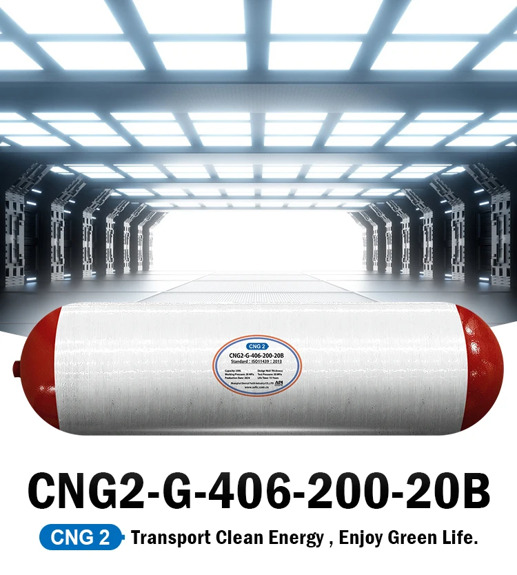 Iso11119 New Standard 406mm 200l 200bar Compressed Natural Gas Cylinder ...