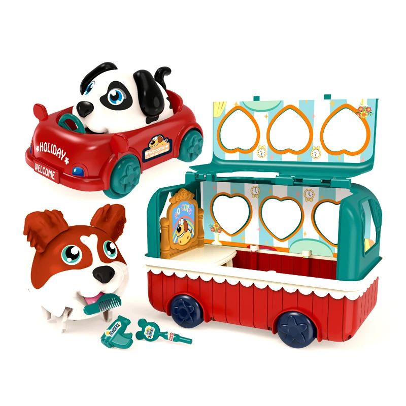 Children Fun Cartoon Electric Voice Control Pet Kitchen Tableware Set ...