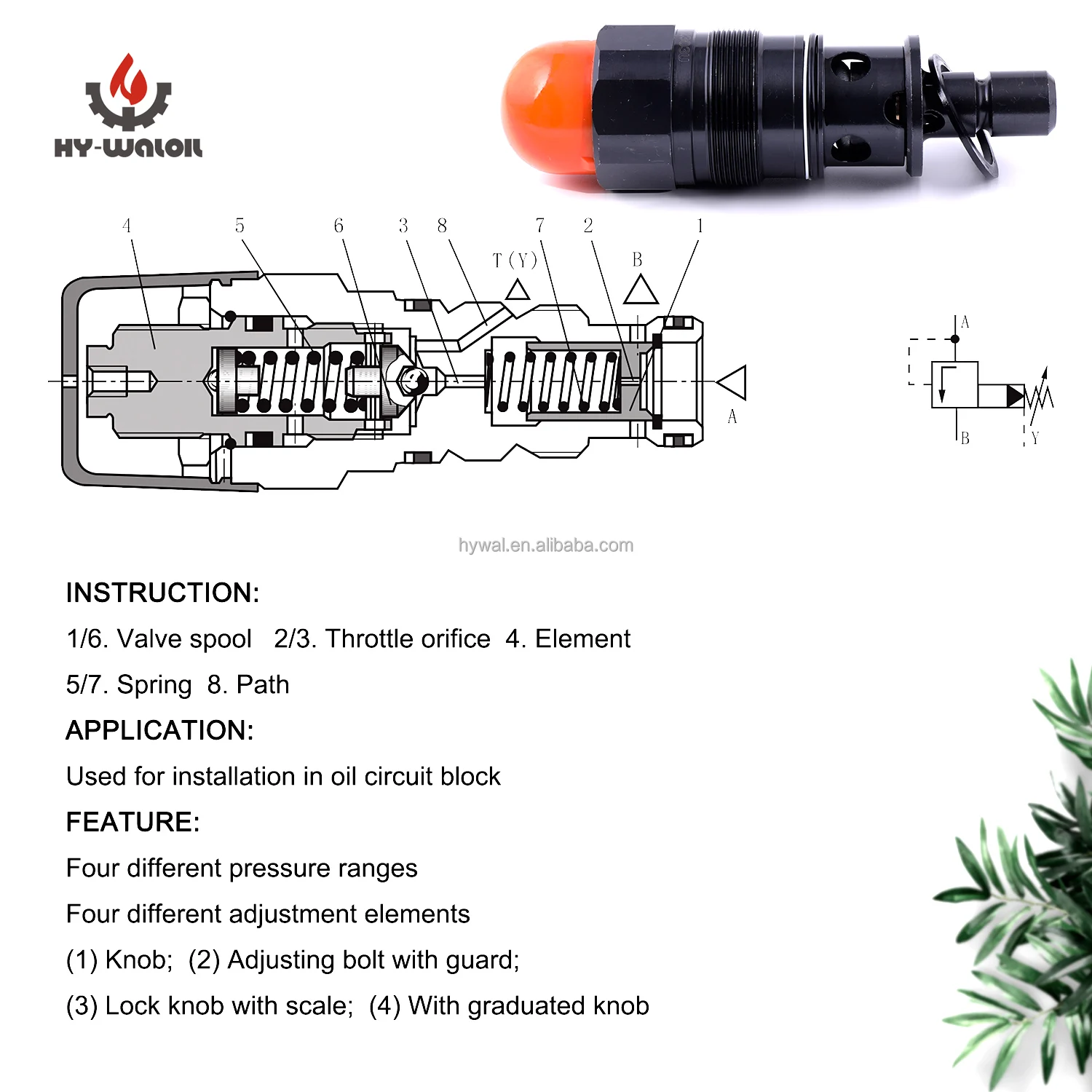 Dbd Series Direct-acting Relief Operated Pressure Cartrid Flow Control ...