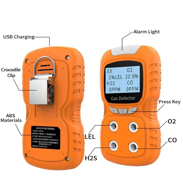 PLT840 Portable Multi Gas Detector with LCD Display for H2S/O2/CO ...