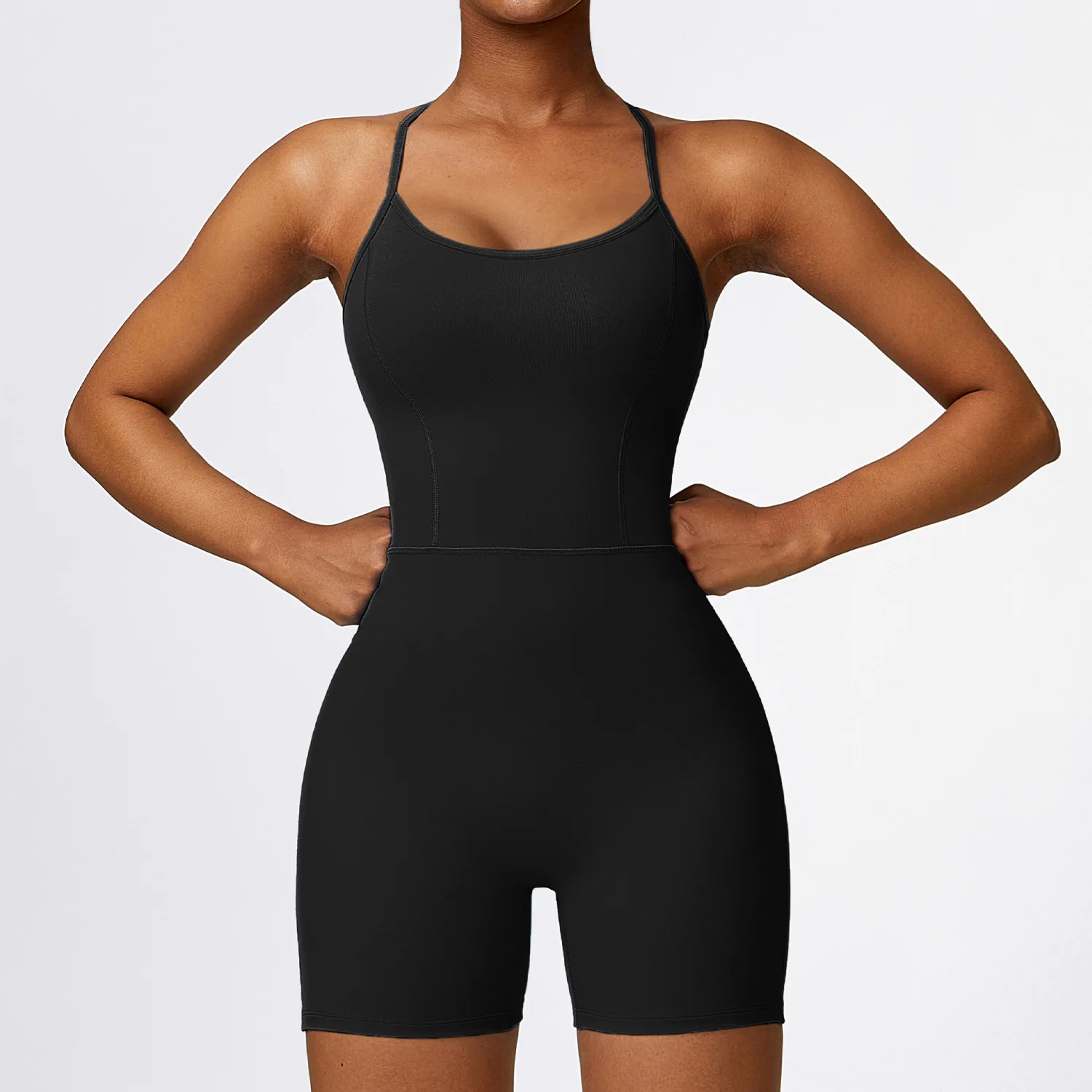 Aola Custom Yoga Rompers Bodysuits Women's Square Neck Romper One Piece ...