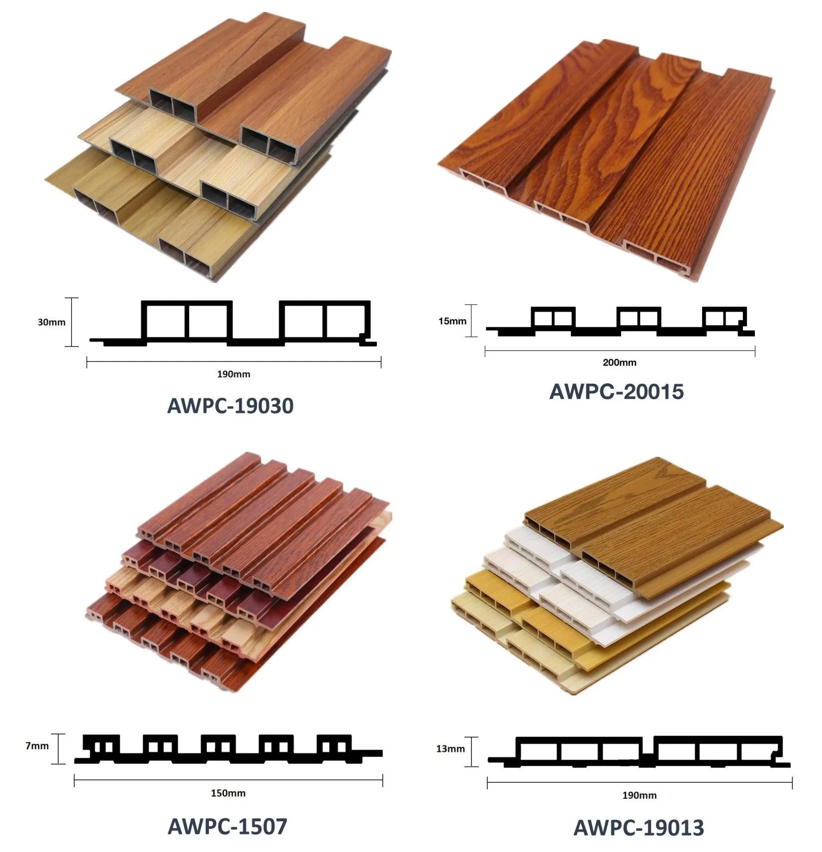 WPC Cladding WPC Wall Panel Grating 3D Wooden Composite Panel De Pared ...