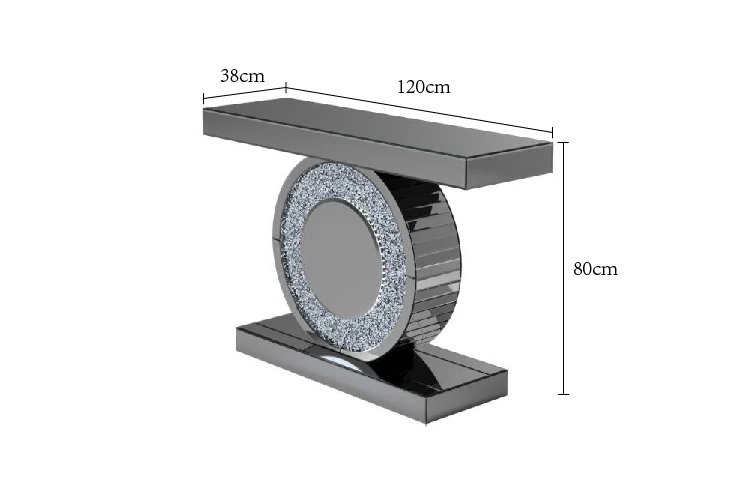 Hot Led Silver Mirrored Console Tables Crushed Diamond For Living Room ...