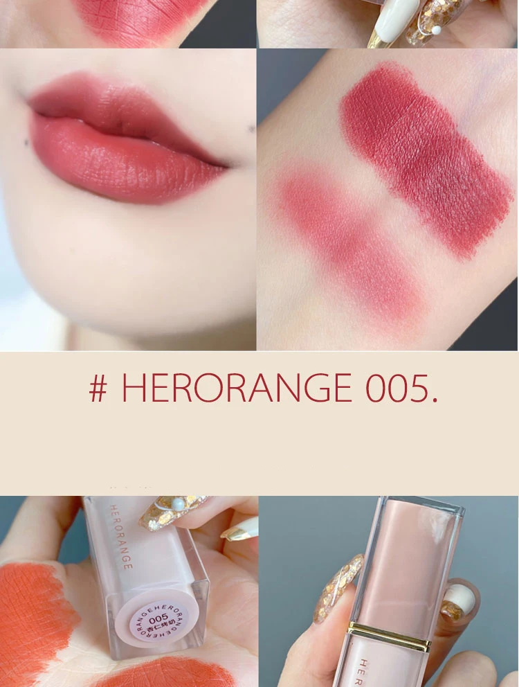 HERORANGE Lip Matte Waterproof Moisturizer Lipstick - Long Lasting Red ...