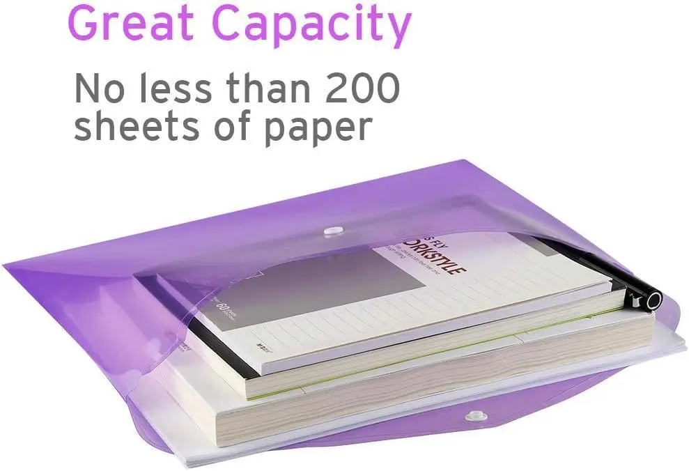 Transparent Plastic File Bag A4 Student Office PP File Bag Buckle ...