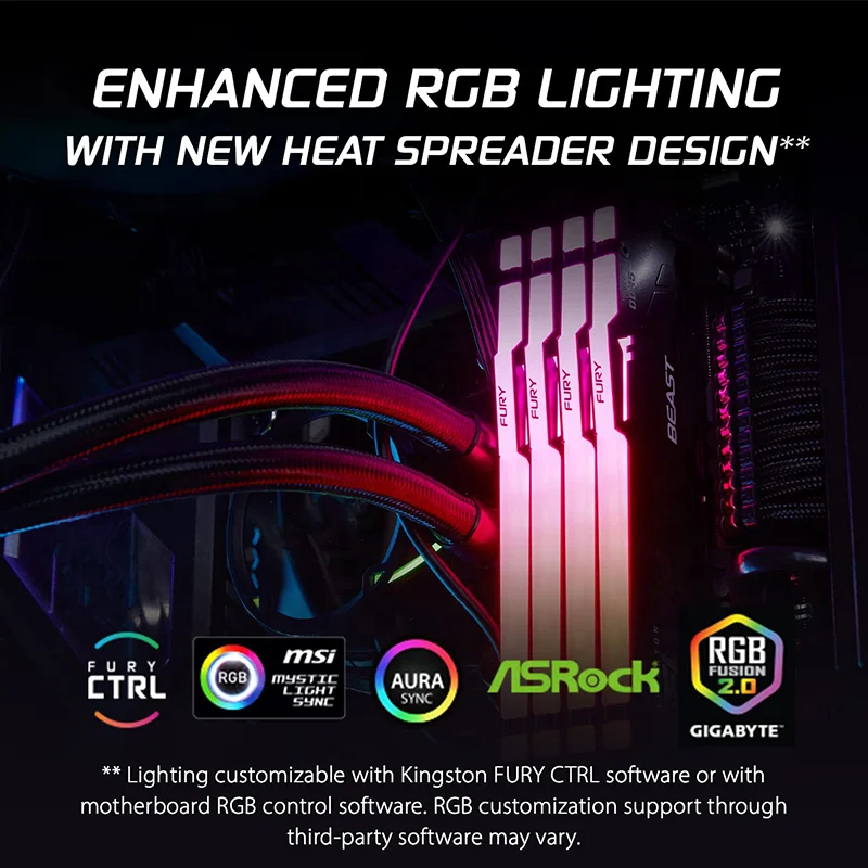 For Kingston Fury Beast Rgb 16gb Ram 5600mt/s Ddr5 16g 5600mhz Desktop ...
