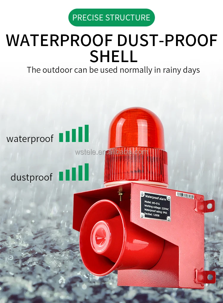 Waterproof Ip67 120db Sound Combination Alarm Ws-01g Electronic Buzzer ...