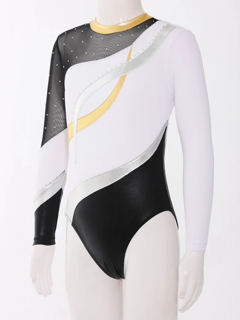 Girls Rhythmic Gymnastics Competition Embroidery Leotards Long Sleeve ...